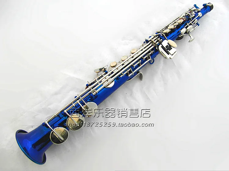 Brass Soprano Saxophone Cool Blue Finish, B Tune, Includes Case ...