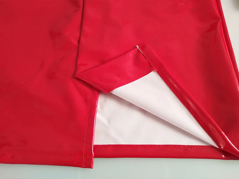Red PU Leather Two Piece Tight Dress Set With Deep V Neck Crop Top And ...