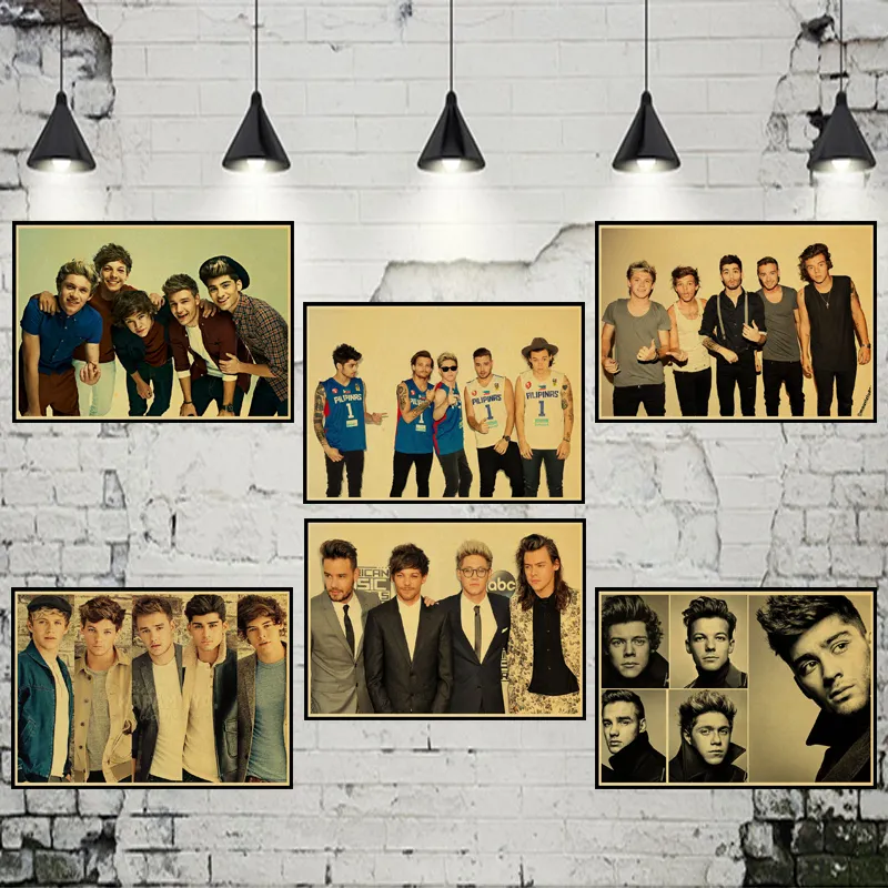 One Direction Wall Sticker Vintage Poster Girls Bedroom Home Decoration ...