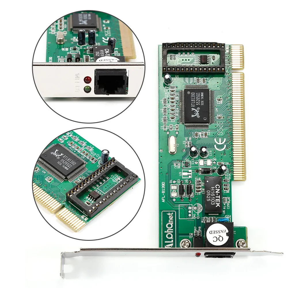 RTL8139D 10/100Mbps RJ45 Adaptive PCI Internal Network Card Ethernet ...