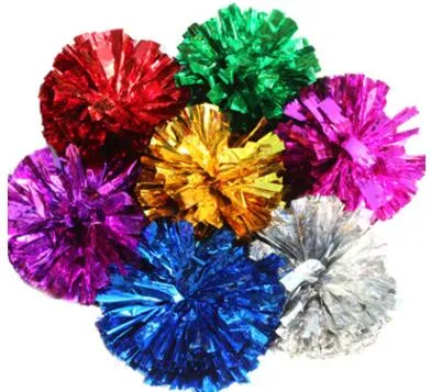 DHgate.com:Cheerleading Pompom Hand Flowers: Metallic Foil Cheer Poms ...
