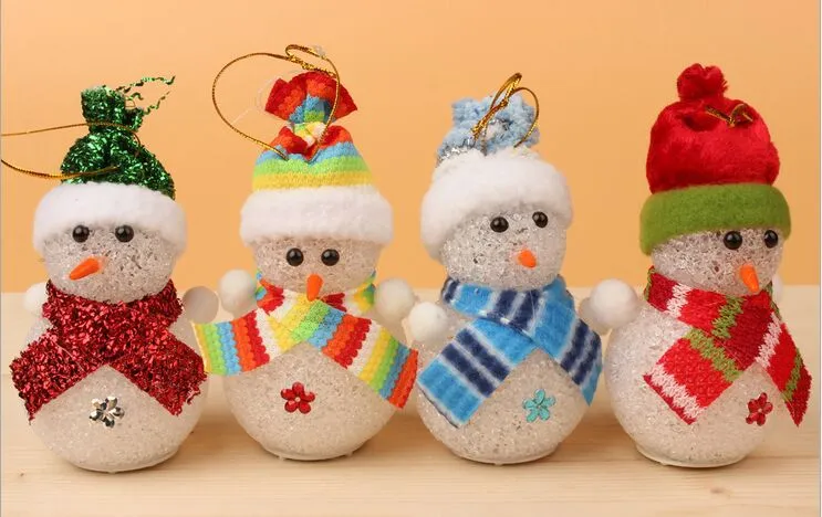 Luminous Christmas Snowman Doll - Flashing LED Festive Decoration ...