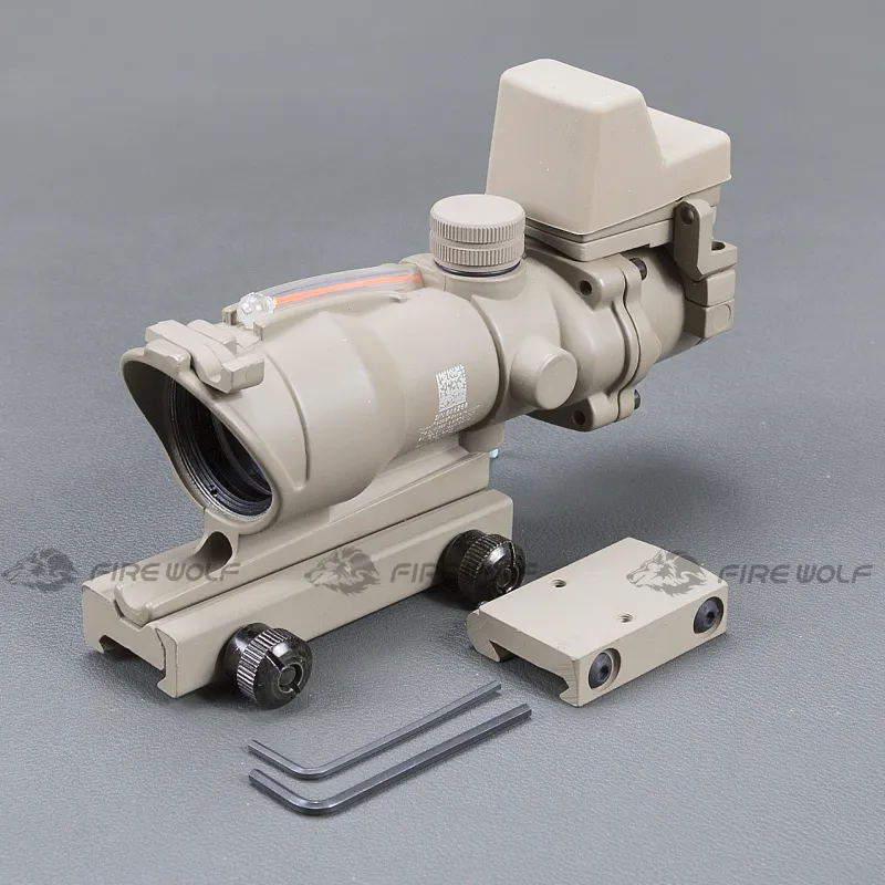 Trijicon ACOG 4X32 Tan Tactical Real Fiber Optic Red Illuminated ...
