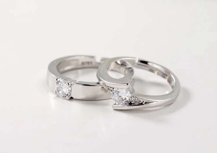 Never Fade Couple Rings: 2018 New Fashion Silver Color Jewelry Set with ...