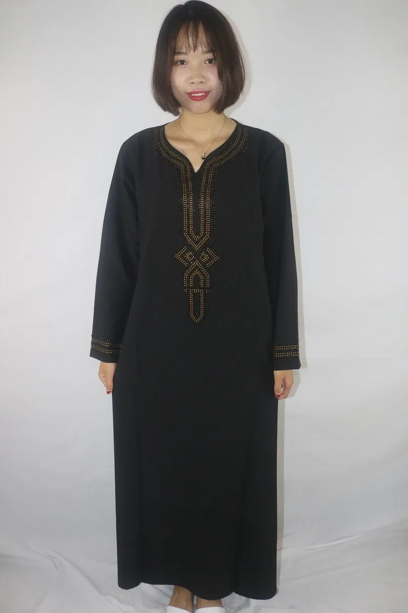 Muslim dress Islamic clothing abaya polyester chiffon appliques casual ...
