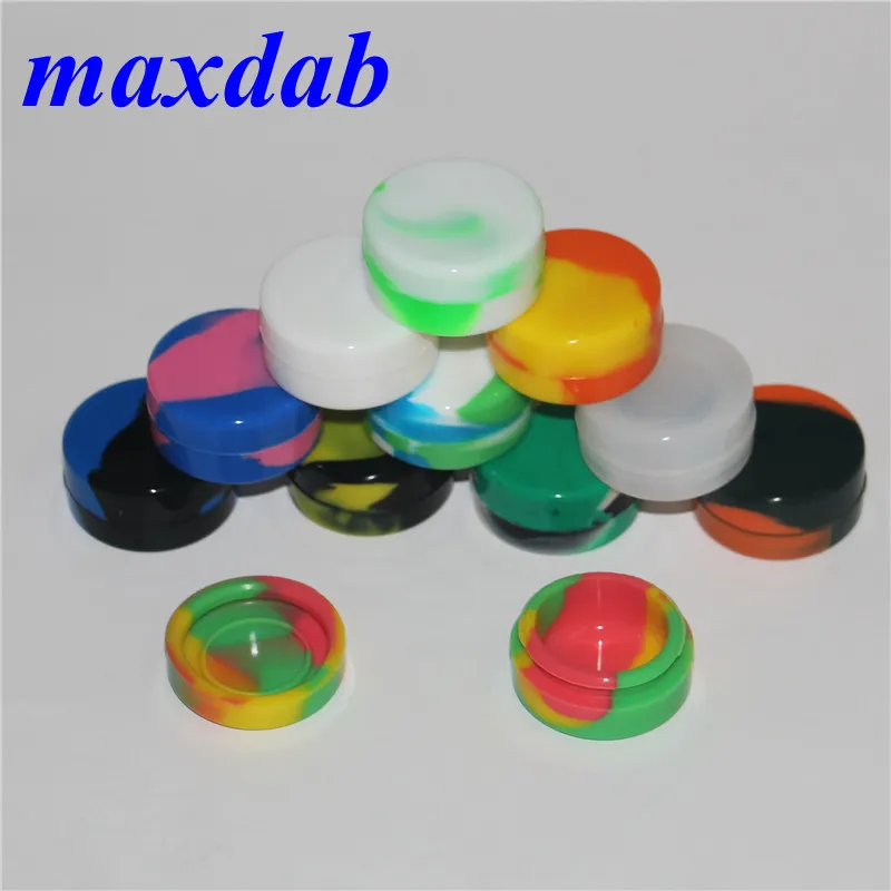 3ml Non Stick Silicone Jar Dab Wax Containers Non Solid Colors Silicon ...