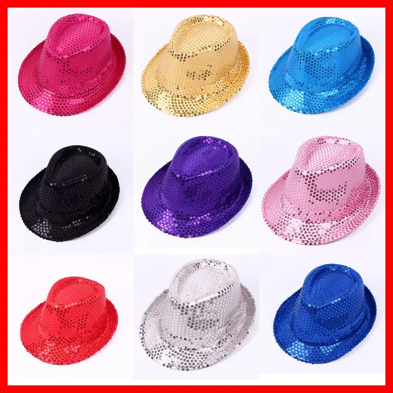 Sequin Hats For Kids Sparkling Dance & Show Caps, Bling Fedora, Stylish ...