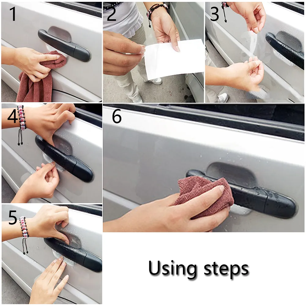 Universal 8X Car Door Handle Scratch Guard Protector Sticker Film Car ...