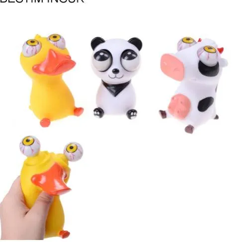 Funny Cartoon Animal Small Squeeze Antistress Toy Pop Out Eyes Doll ...
