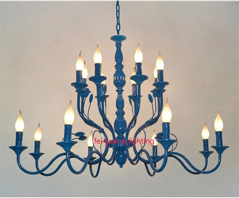 Rustic Black Iron Chandelier Vintage Candle Style Wrought Iron Lamp For ...