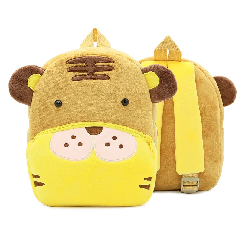 Cute Tiger Animal Baby School Bag Cartoon Zoo Plush Gifts Kids Satchel ...