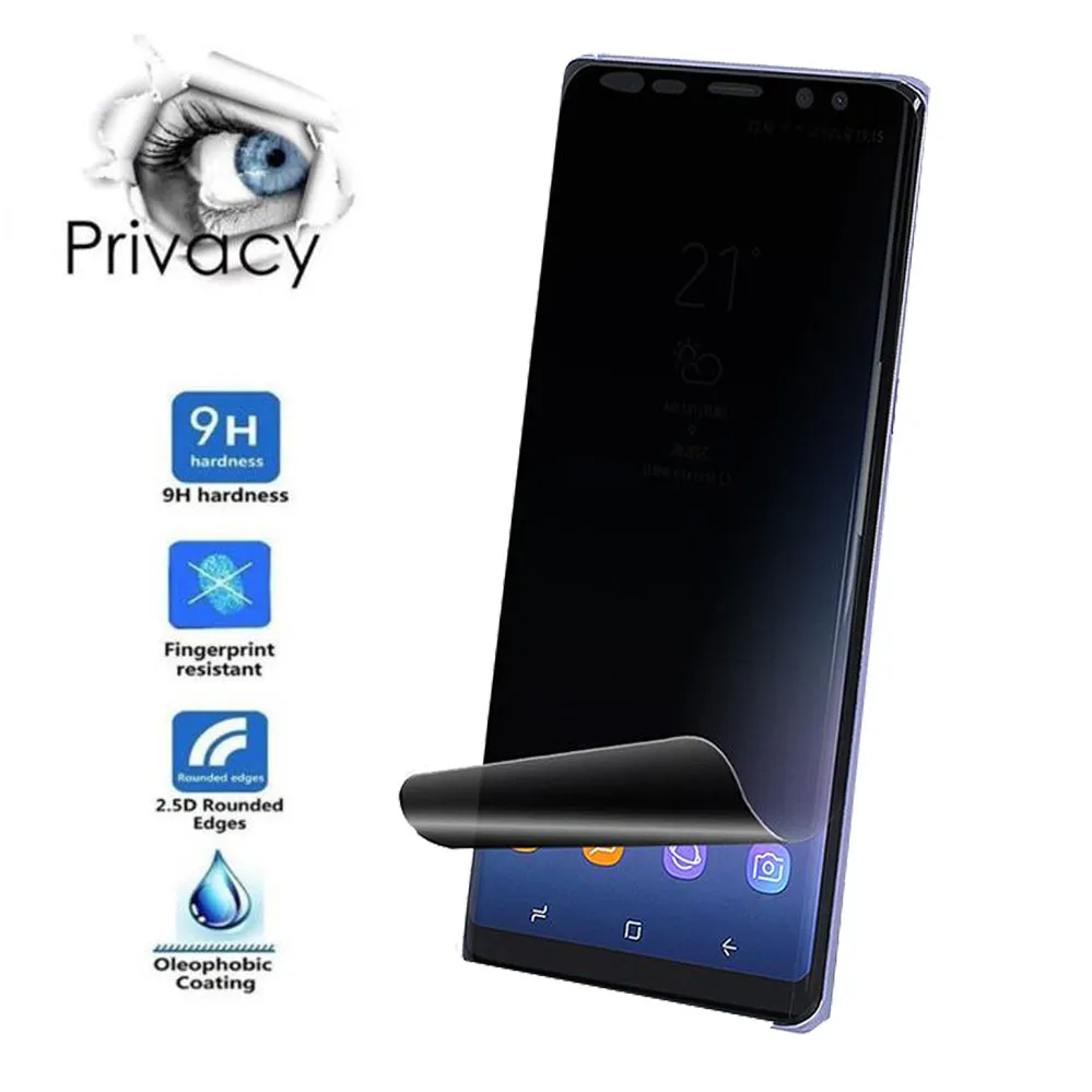 For Samsung Galaxy Note 9 Privacy Full Screen Protector Anti Spy TPU ...