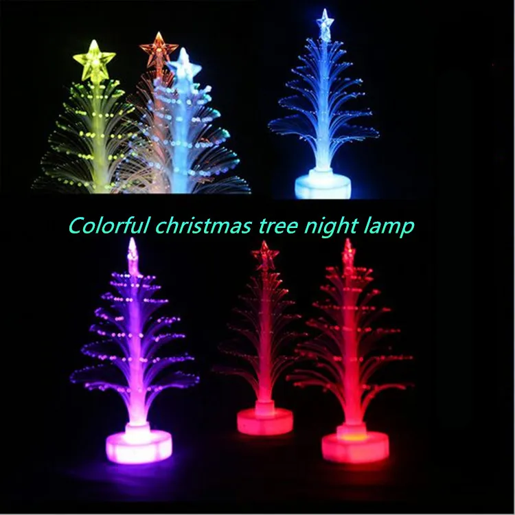 Festive Fiber Optic Christmas Tree 12cm Mini Luminous LED Tree For Kids ...
