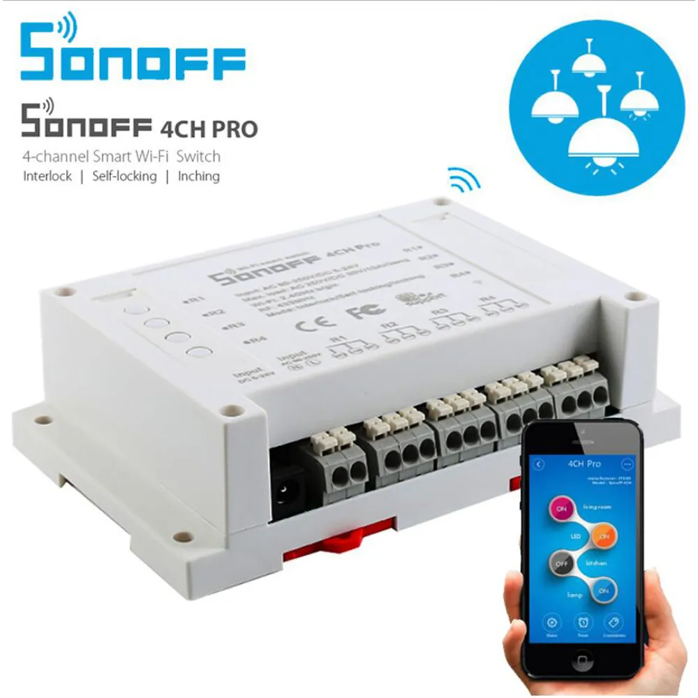 4-Gang WiFi Smart Switch: Remote Control for Multiple Devices ...