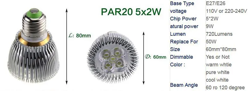 Par38 Par30 Par20 LED Bulbs Dimmable 9W To 30W E27 PAR20 38 LED Lamp ...