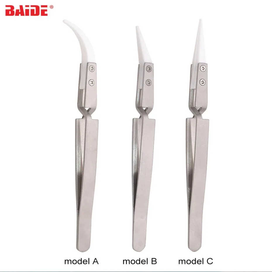 ESD Ceramic Tweezers Precision Cross Lock Reverse Forceps Heat ...