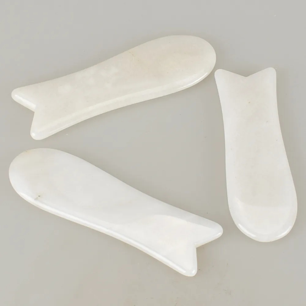 Crystal Massager White Jade Fish Shape Facial Tool For Skin Care And ...
