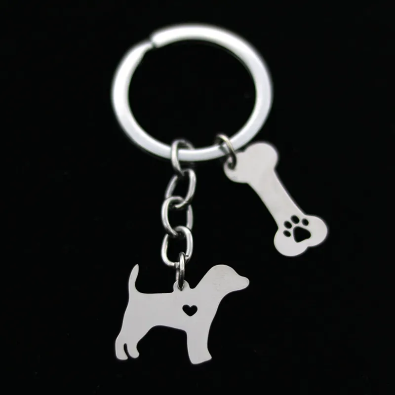 DHgate.com:Stainless Steel Beagle Dog Keychain, Silver Pet Paw Keyring ...