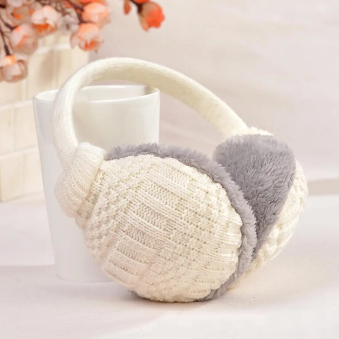 Winter Knitted Ear Covers For Women And Girls Plush Ear Warmer Fluffy ...