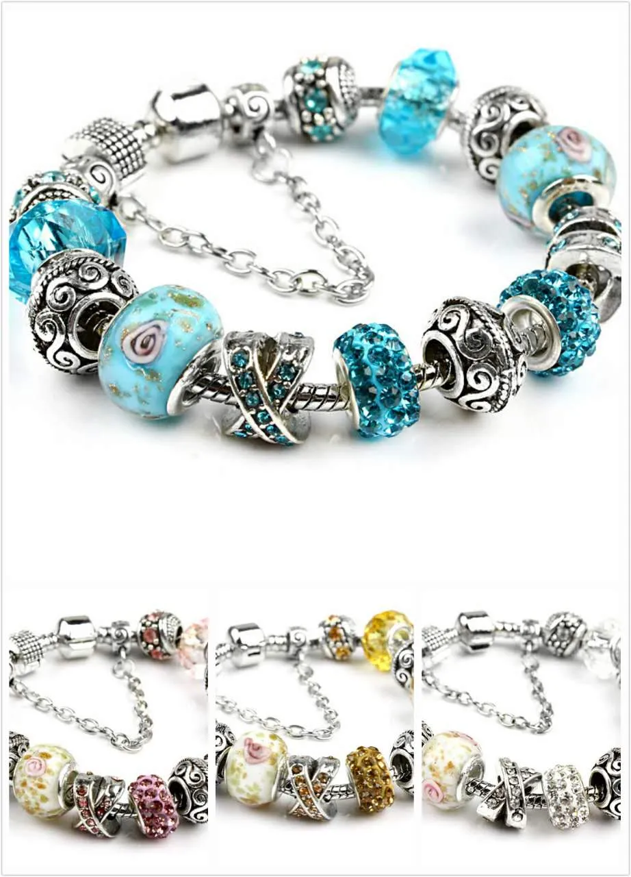 18+3CM New Fashion European Charm Bracelets Fit For Women 925 Silver ...