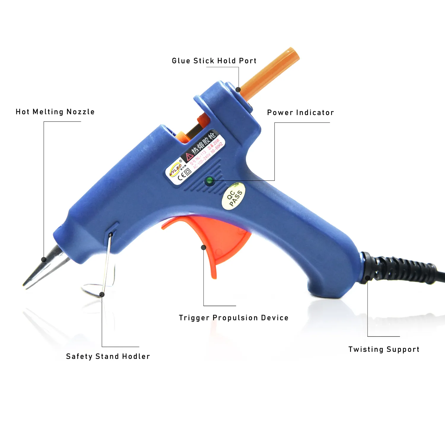 Neitsi Hair Extensions Tools 20W USA Plug Blue Glue Gun with Keratin ...