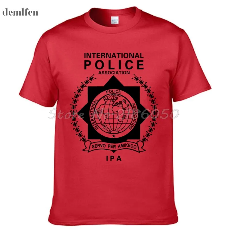 Interpol Logo Mens T Shirt Novelty Cotton Short Sleeve Police Top From ...