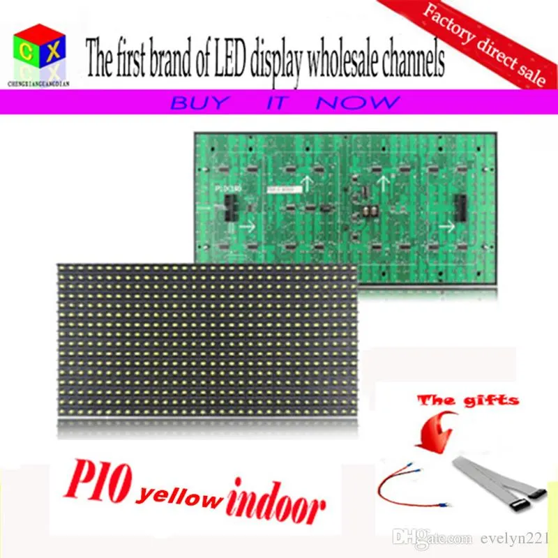Programmable LED Sign: P10 Semi-Outdoor Single Yellow LED Display ...