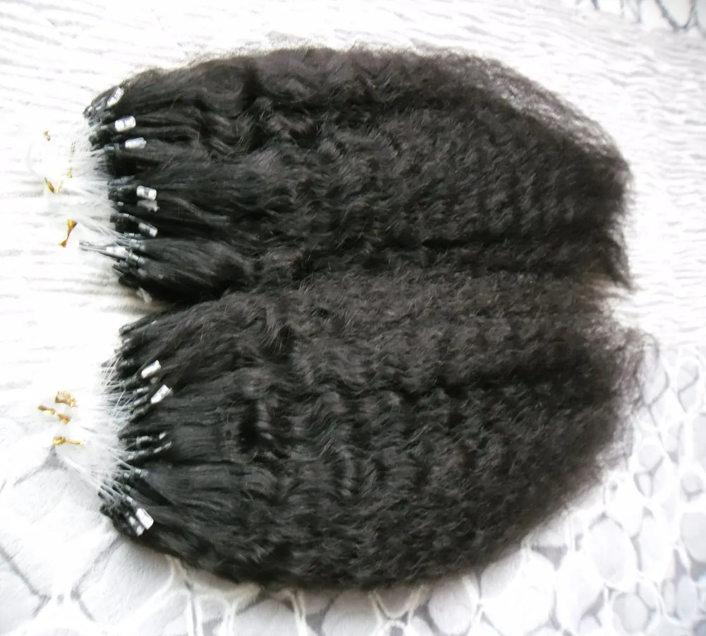 DHgate.com:Coarse Yaki Micro Link Hair Extensions: 200g Kinky Straight ...