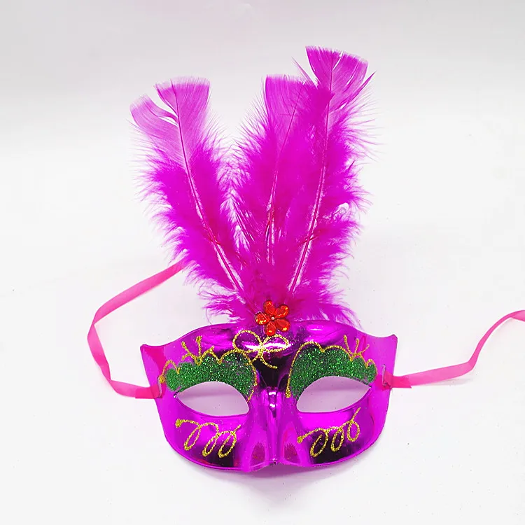 Luminescent Feathered Mask With LED Glittering Princess Venetian ...