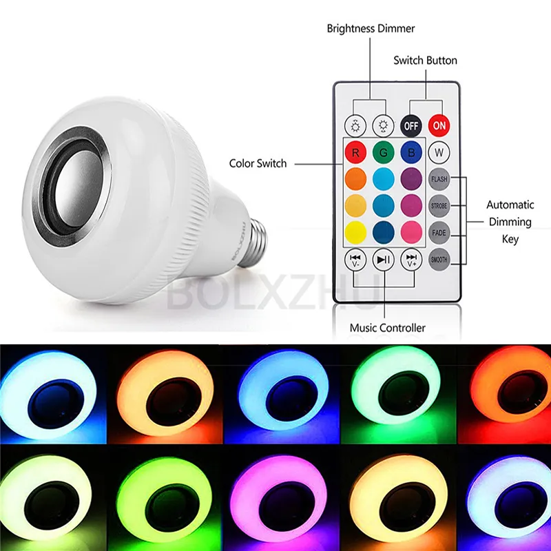 Speaker Light Bulb: Dimmable RGB LED Music Flame Bulb With Bluetooth ...