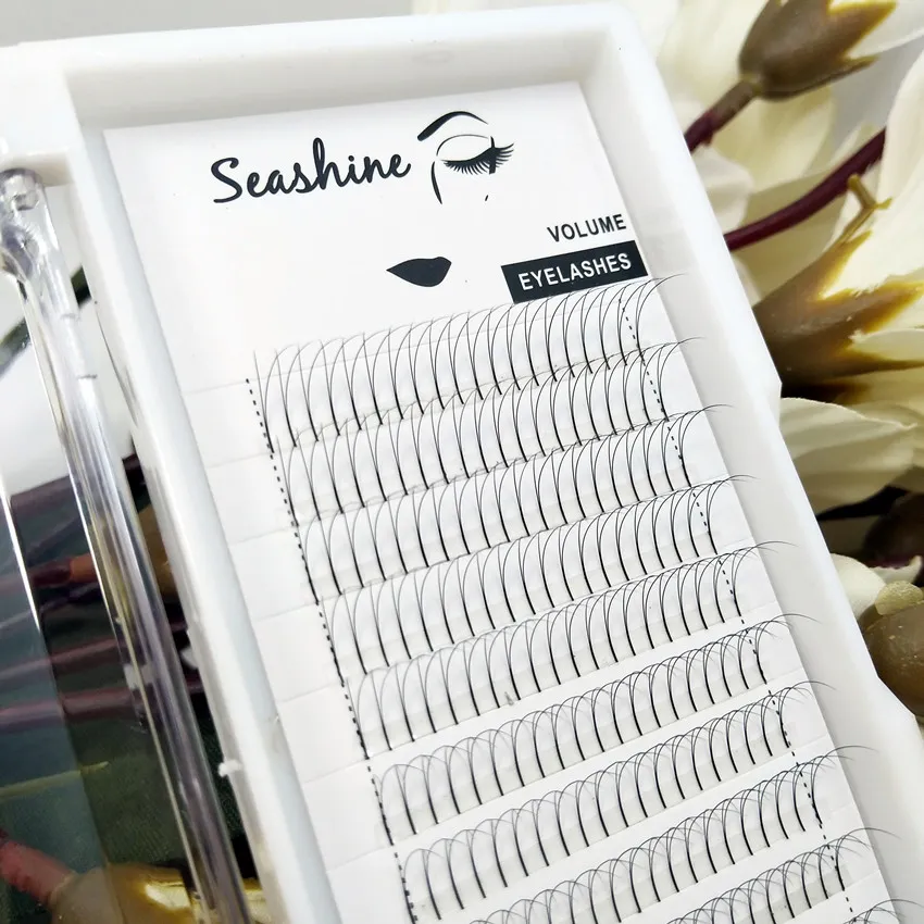 2D Premade Volume Fans Lashes Black Long Stem Mink Eyelash Extensions ...