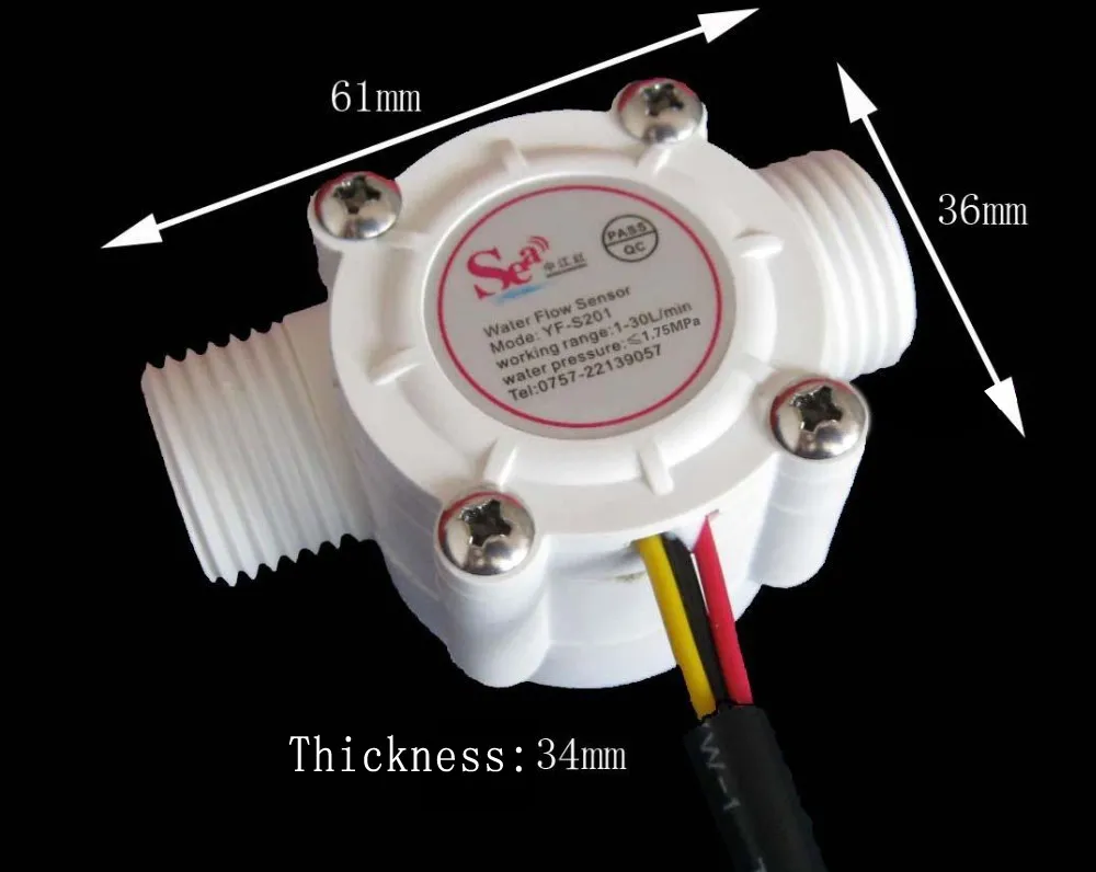 Wholesale Water Heater Water Flow Sensor Flow Meter 1 30L/Min 1.75MPa ...