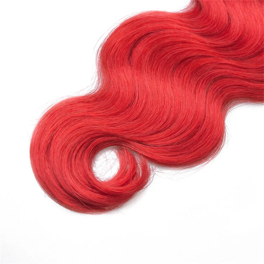 Red Body Wave Virgin Malaysian Body Wave Hair Extensions Pure Color ...