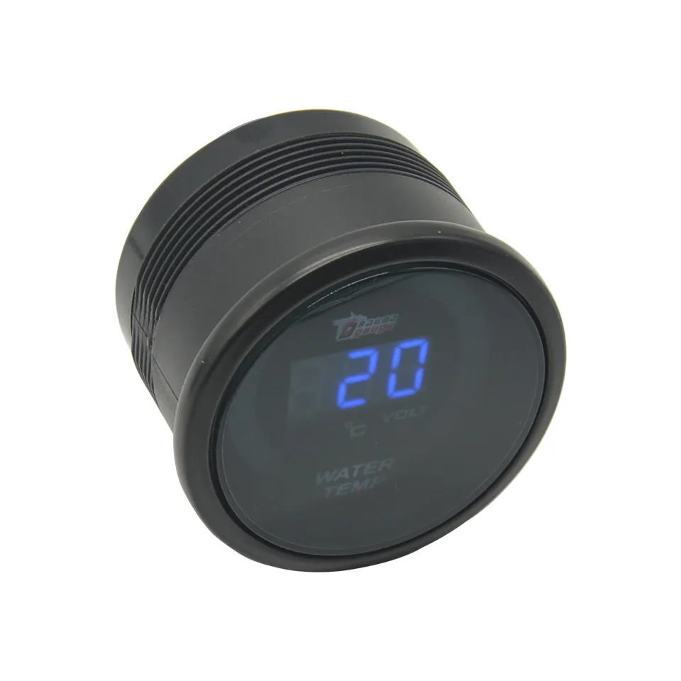 Black Shell Dragon Temp And Voltage Gauge 52mm Display Water Temp Volt ...