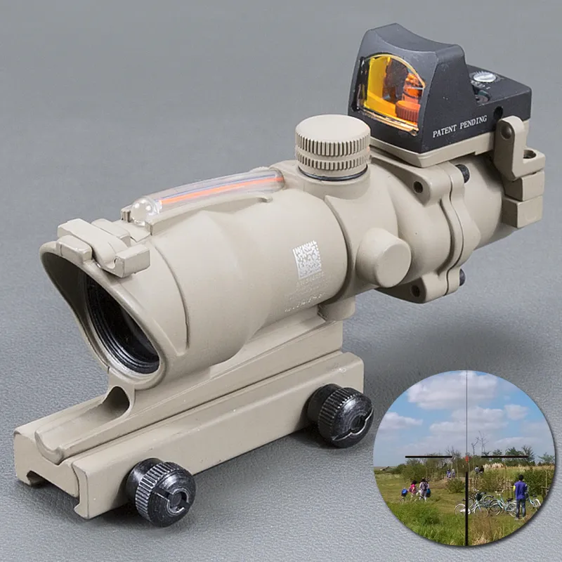 Trijicon ACOG 4x32 Green Fiber Source Real Fiber Scope W/ RMR Micro Red ...