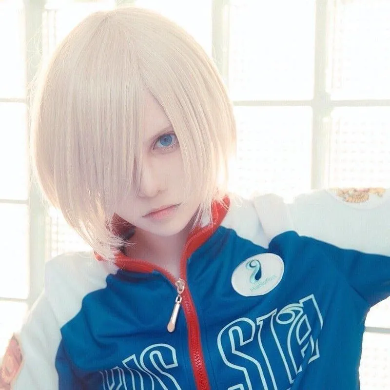Shoulder Length Yuri Yurio Plisetsky Cosplay Anime Wig Heat Resistant ...