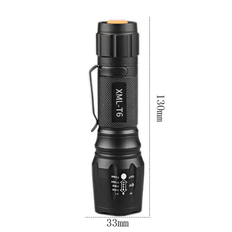 Powerful T6 LED Flashlight Zoomable 1000LM Waterproof Torch For Outdoor ...