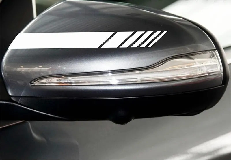 Universal Auto Rearview Mirror Decal Stripes Set Exterior Side Sticker ...