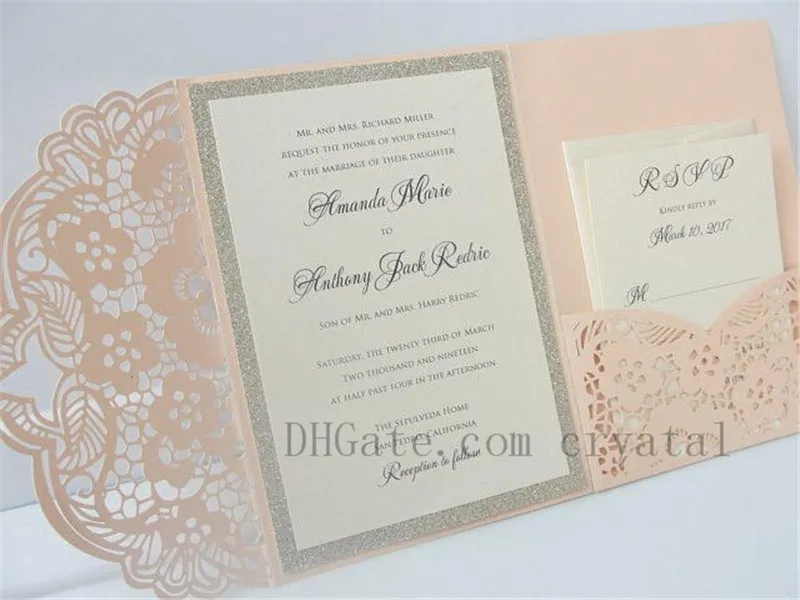 DHgate.com:Elegant Laser Cut Wedding Invitations - Premium Pocketfold ...