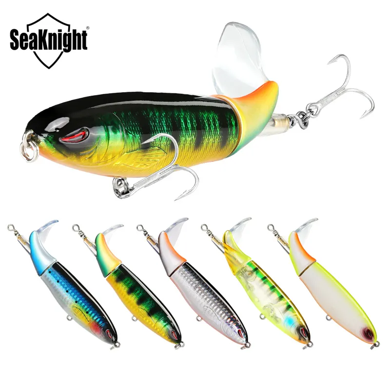 Whopper Plopper Fishing Lure: Floating Topwater Popper Rotating Tail ...