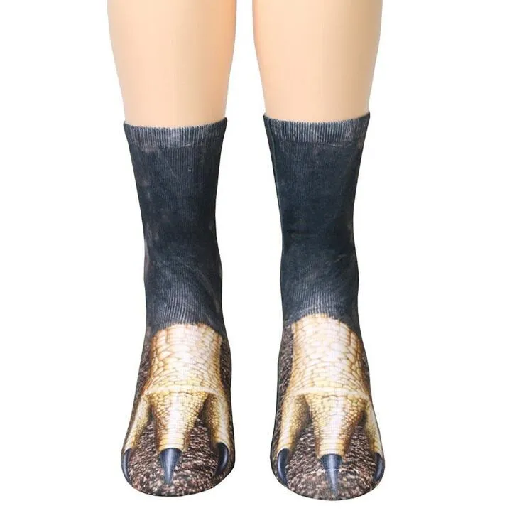 Adorable 3D Animal Paw Hoof Gold Toe Socks Unisex Fashion Crew Sock For ...