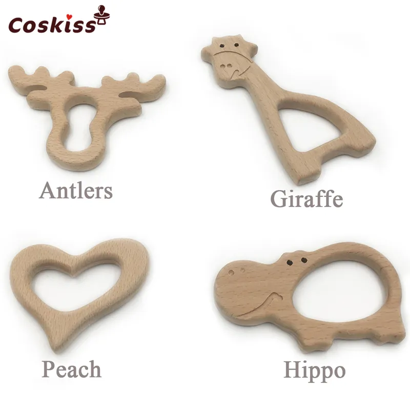 DHgate.com:12Pcs Natural Wooden Teether Toys for Babies, Safe and Non ...