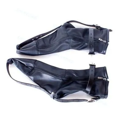 Bondage Lockable PU Leather Ankle Cuffs Foot Restraints, Sock Worship ...