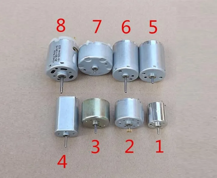 8-Piece DC Motor Set - Miniature Electric Motors for DIY Projects ...