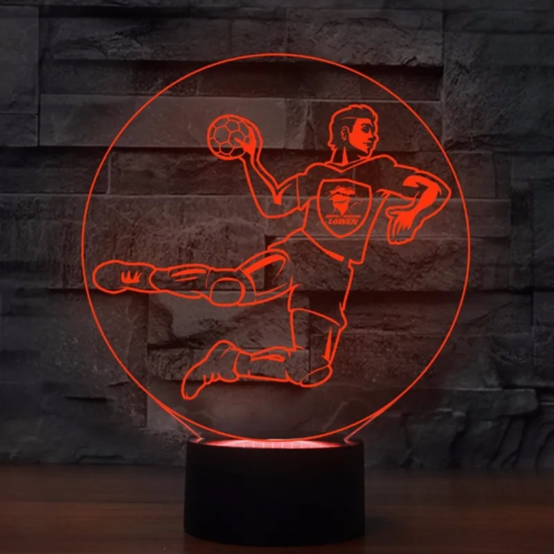7 Alterar Cores 3D Luminous Handball Players Forma Led Lighting Home ...