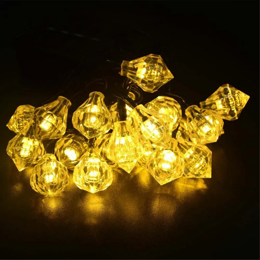 DHgate.com:Solar Powered Colorful Diamond LED String Lights, 20 Warm ...