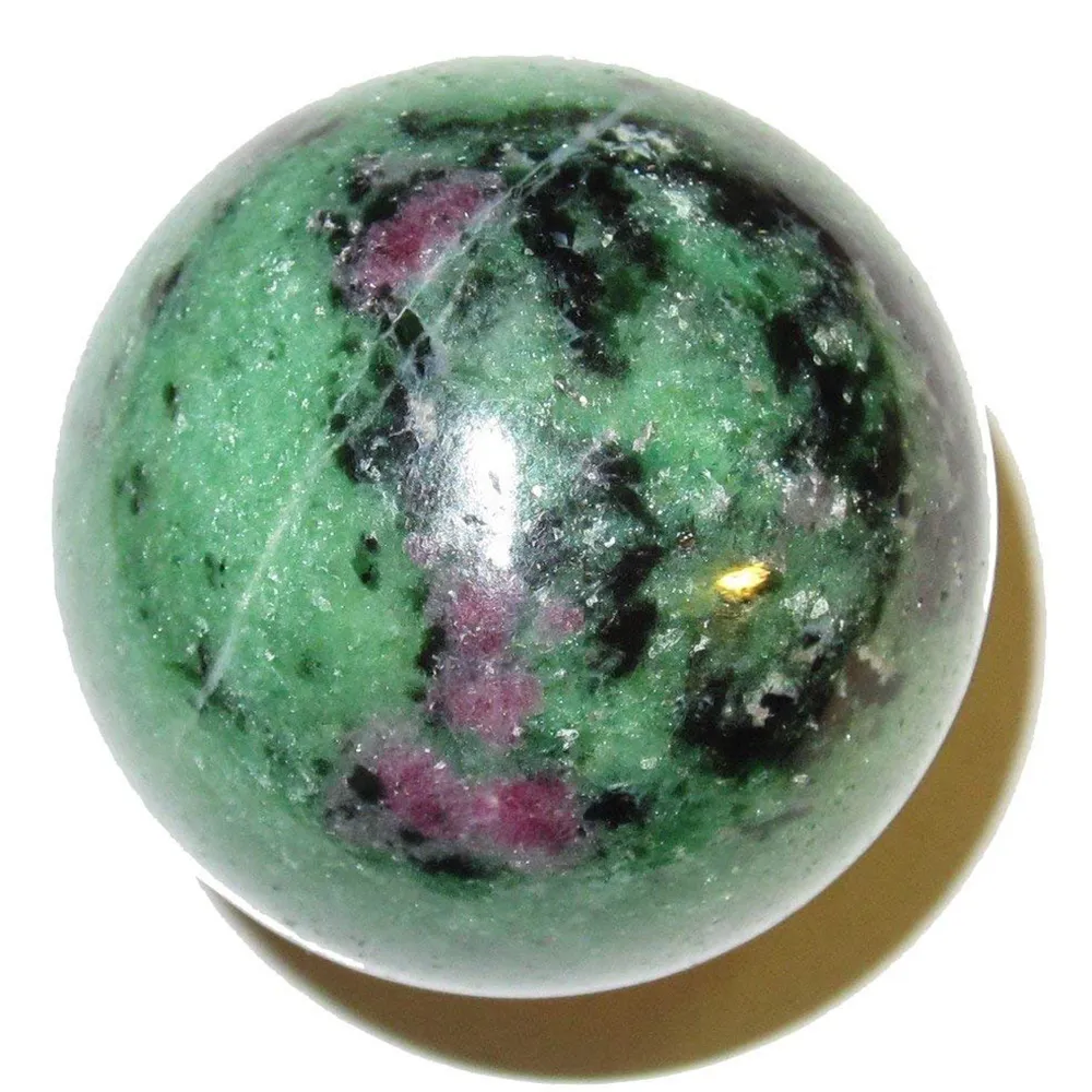 DHgate.com:40mm Natural Ruby Zoisite Sphere: Green Ball Angel Chakra Orb for Healing, Massage ...