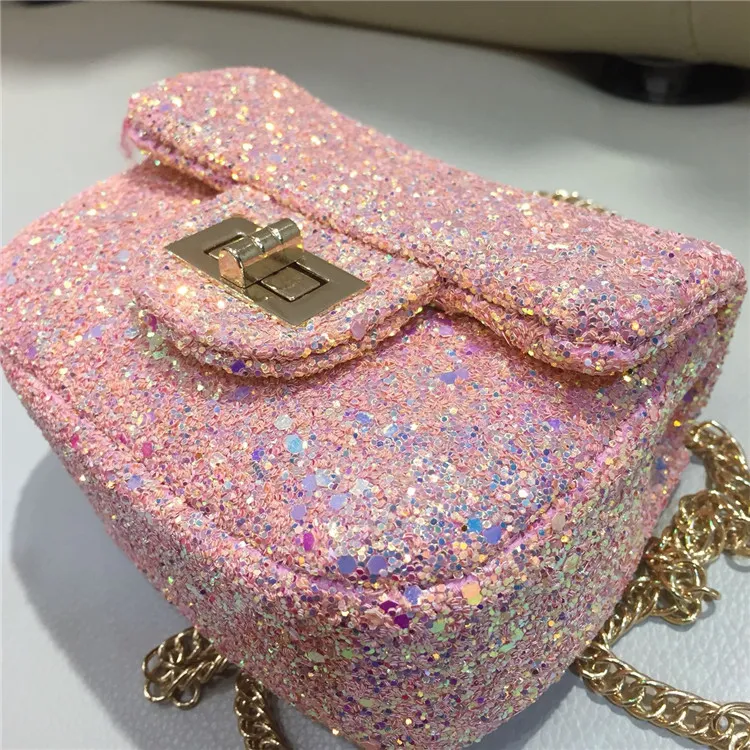 Childrens Purses Fashion Crossbody Bag: Sequin PU Leather Party Handbag ...