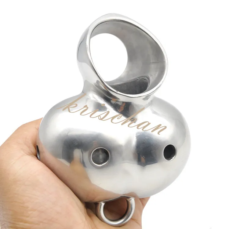 Male Stainless Steel Penis Cockring Stimulate Scrotum Squeeze Bondage