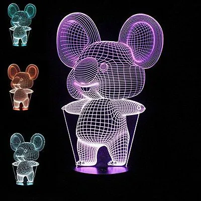 USB 3D Koala Night Light Dog With Change Perfect Xmas Toy Gift For Home ...